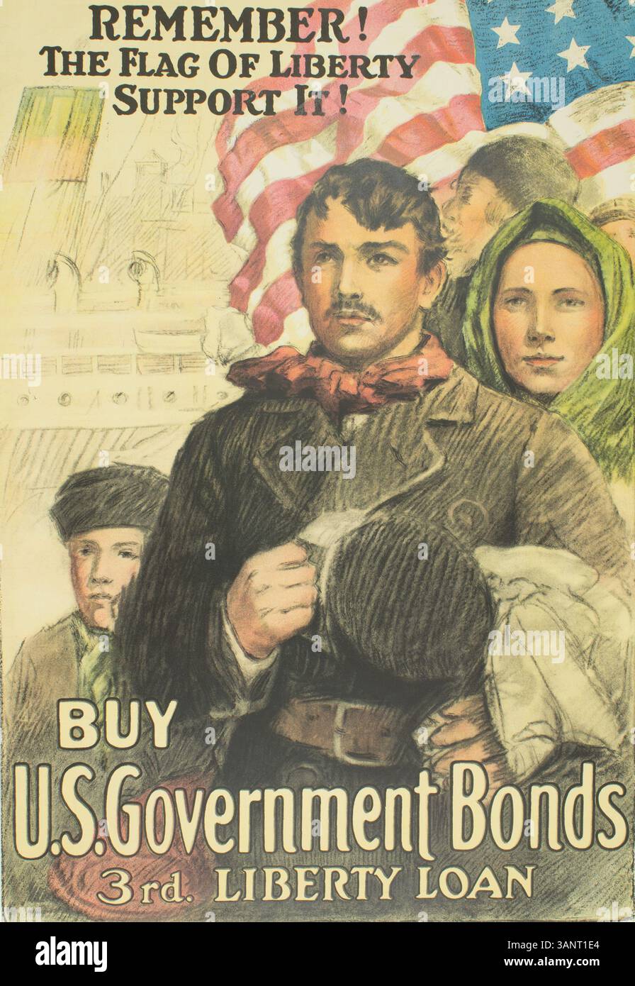 This 1918 poster promotes the purchase of U.S. Government Bonds as part ...
