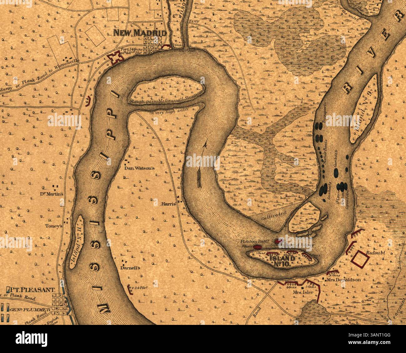 This map detail shows the system of Confederate fortifications along ...