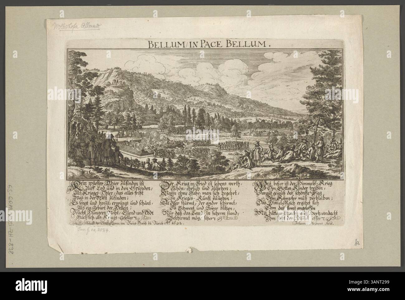 This etching by Johann Meyer from 1692 shows the Wollishofer Allmend ...