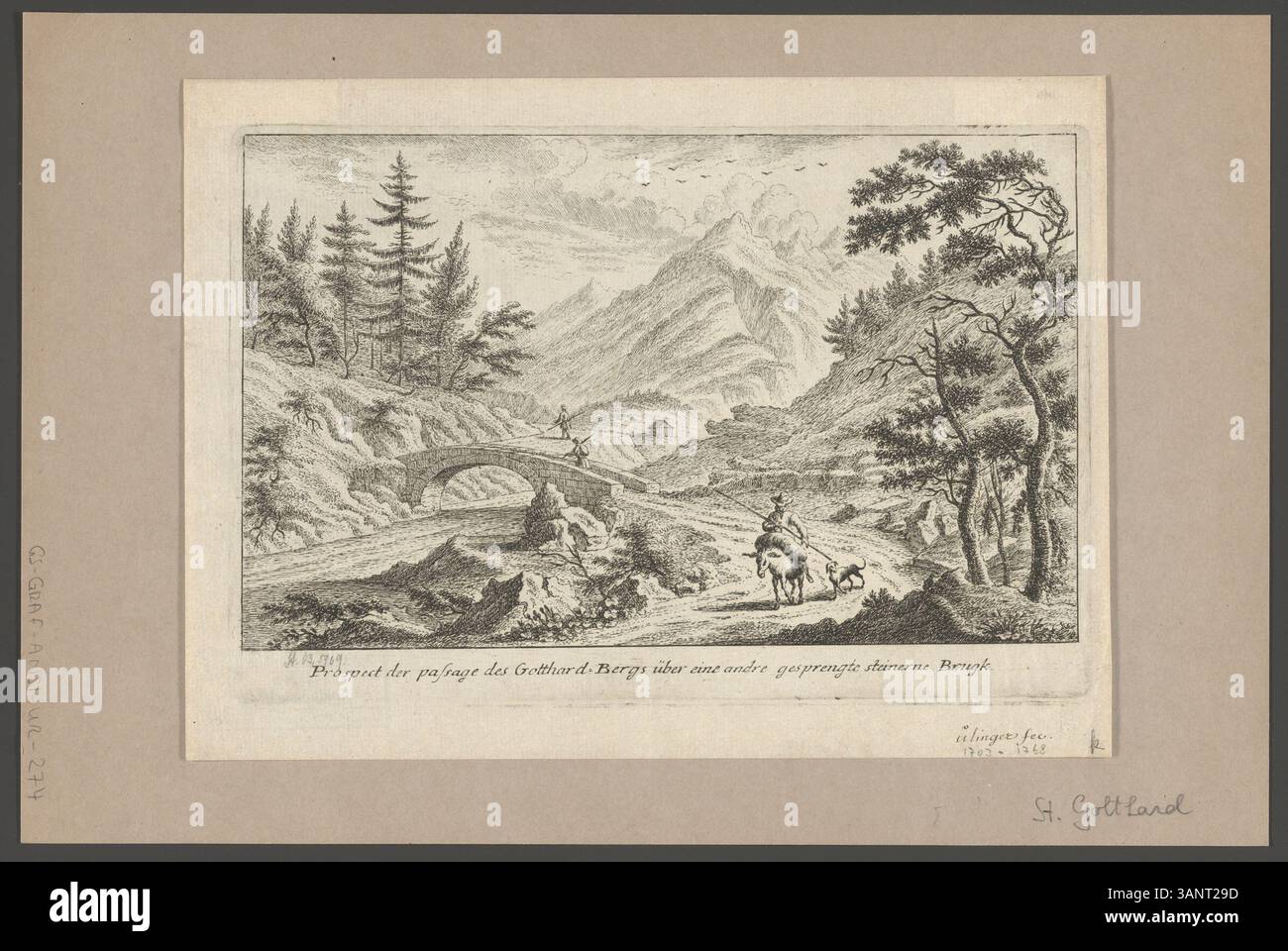 Johann Caspar Ulinger's etching from circa 1750 shows the 'Passage of ...