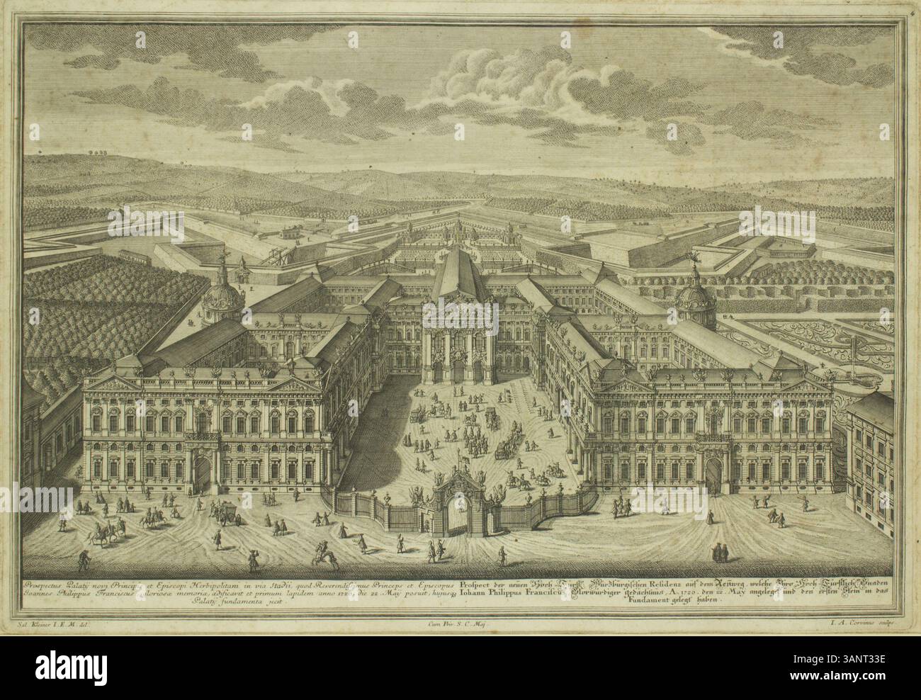 A print depicting the Prince Bishop’s Palace in Würzburg, showcasing ...