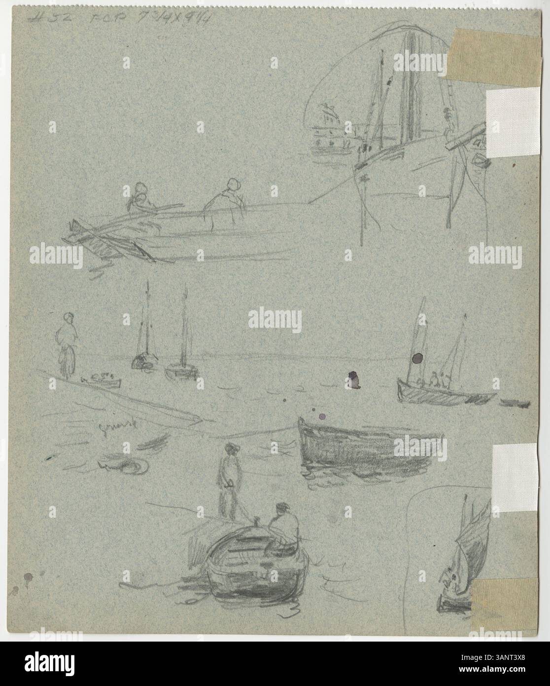 This 1890 watercolor by Frank C. Penfold depicts a serene harbor scene ...