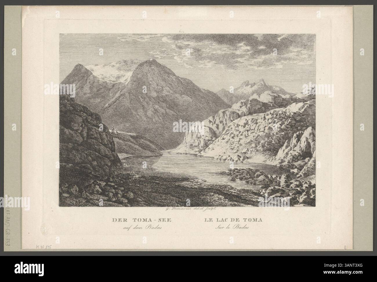 This 1818 etching by Georg Primavesi depicts the Toma Lake on the Badus ...