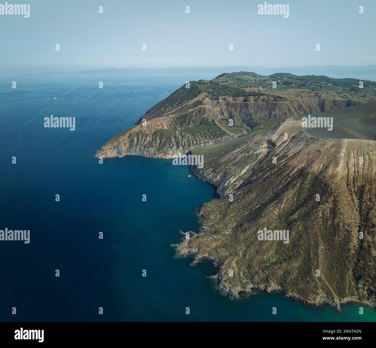 Aerial view of Vulcano island, Aeolian Islands archipelagos, Sicily ...