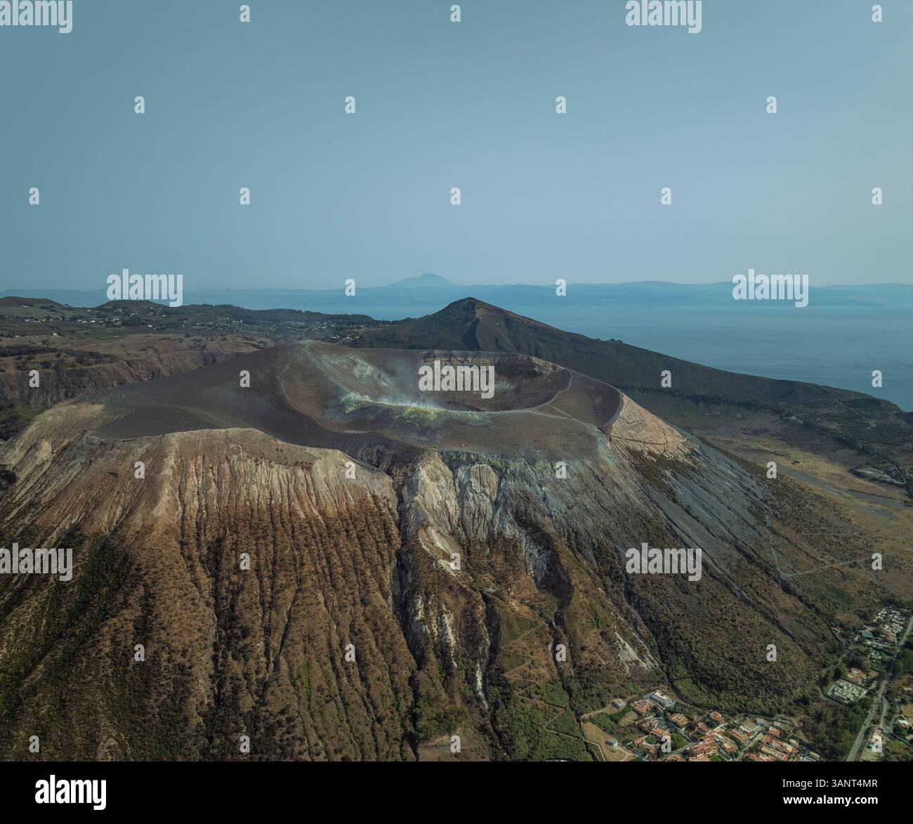 Aerial view of Vulcano island, Aeolian Islands archipelagos, Sicily ...