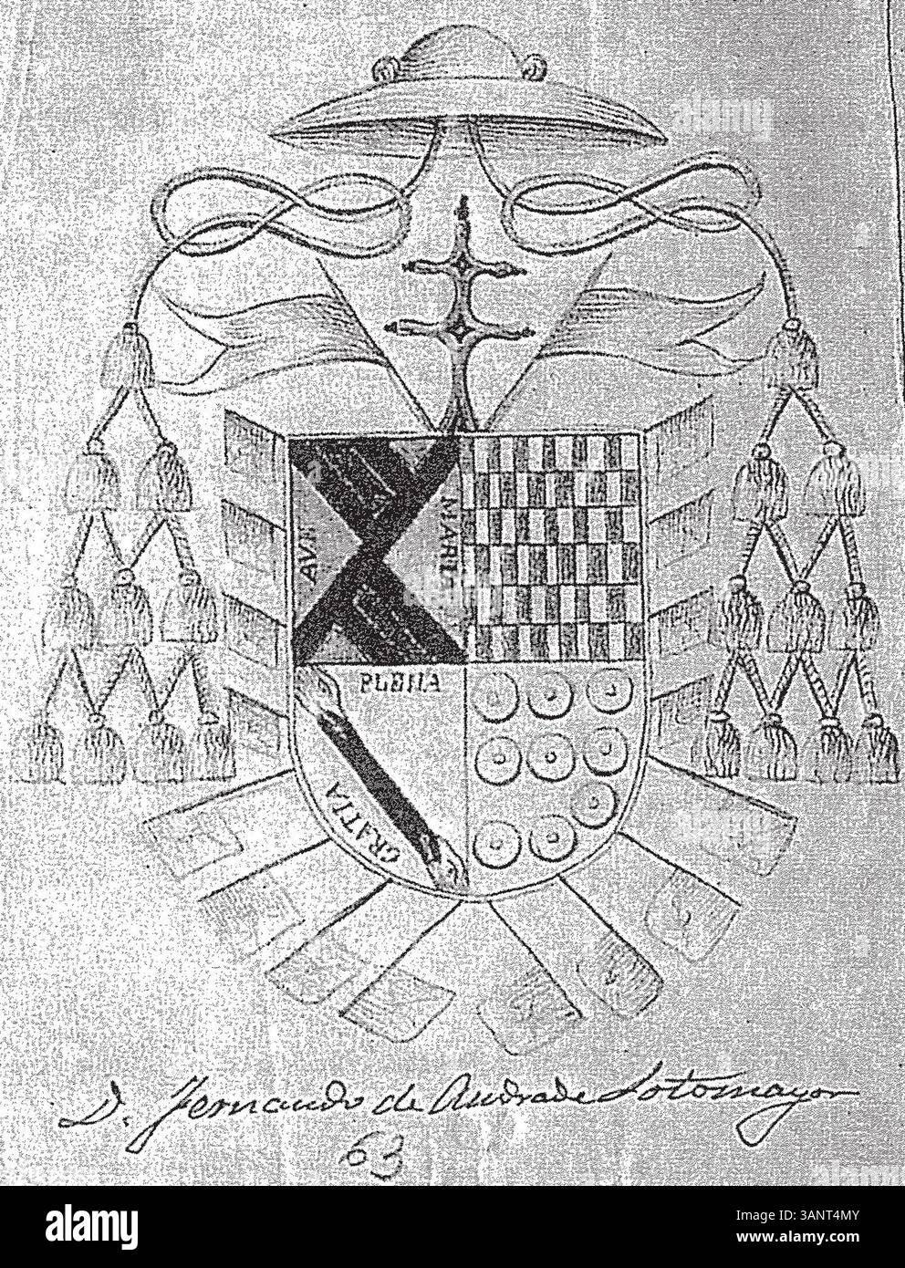 The coat of arms of Fernando de Andrade e Soutomaior as Archbishop of ...