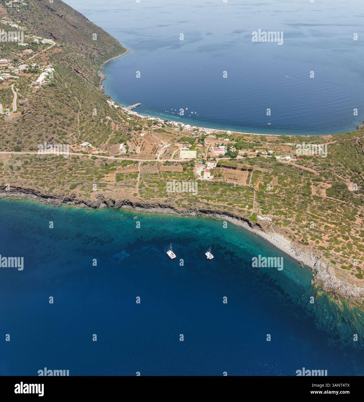 Aerial view of Filicudi Island, Aeolian Islands archipelagos, Sicily ...