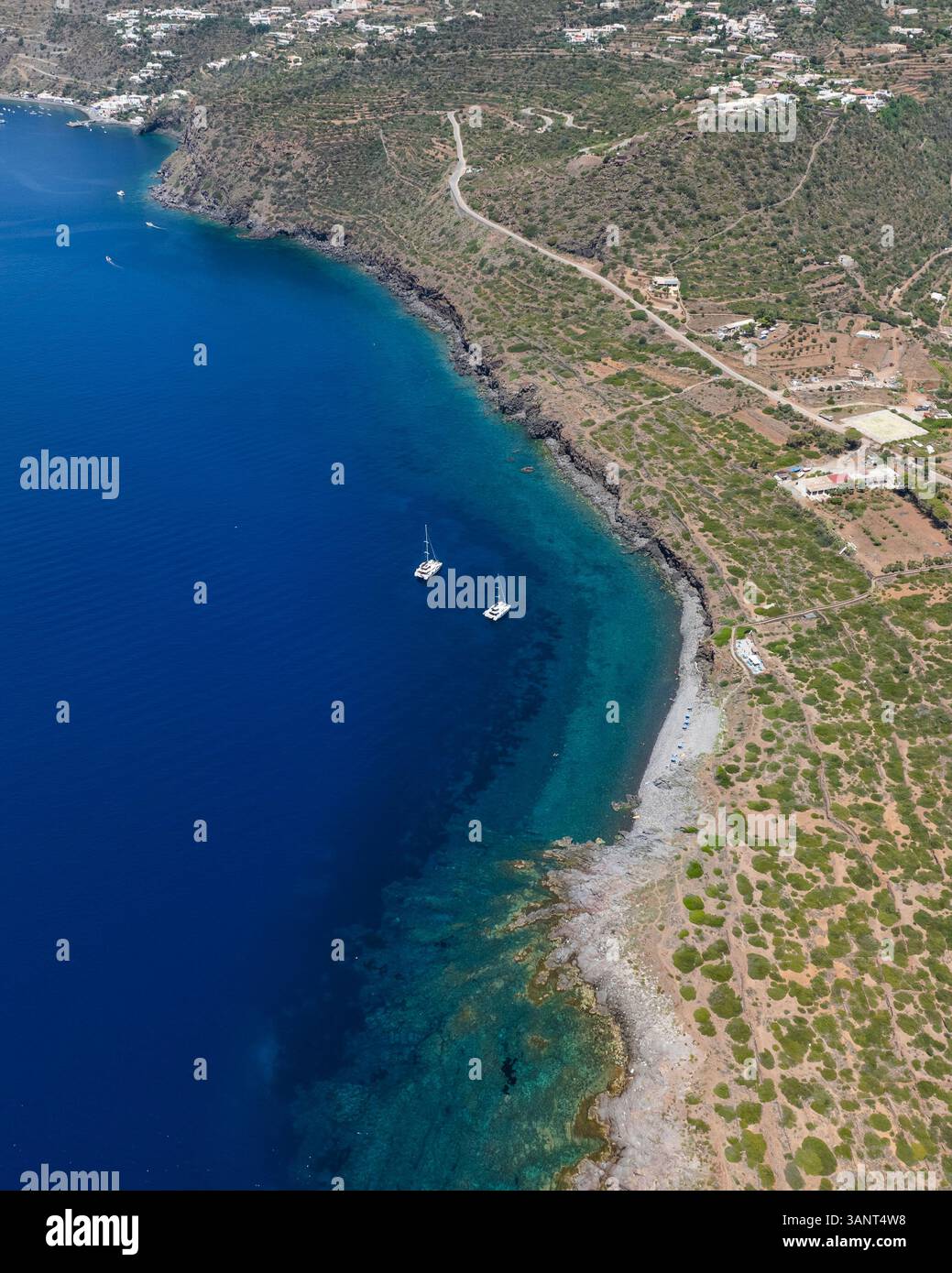 Aerial view of Filicudi Island, Aeolian Islands archipelagos, Sicily ...