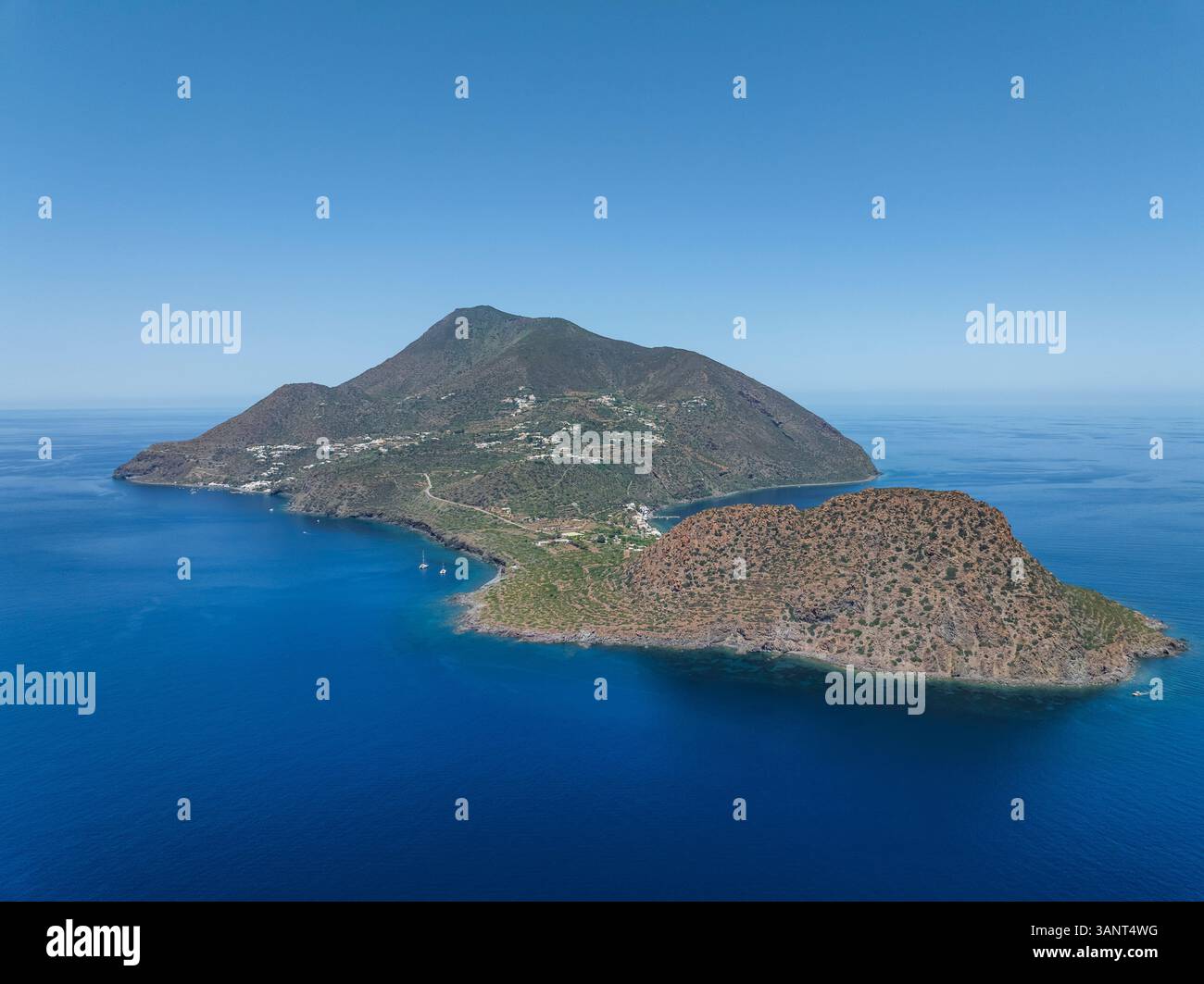 Aerial view of Filicudi Island, Aeolian Islands archipelagos, Sicily ...