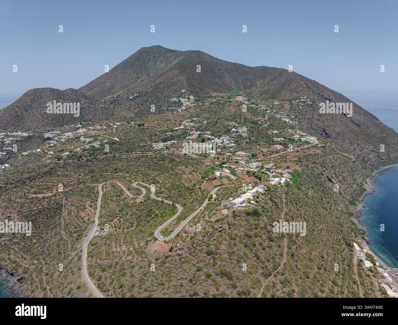 Aerial view of Filicudi Island, Aeolian Islands archipelagos, Sicily ...