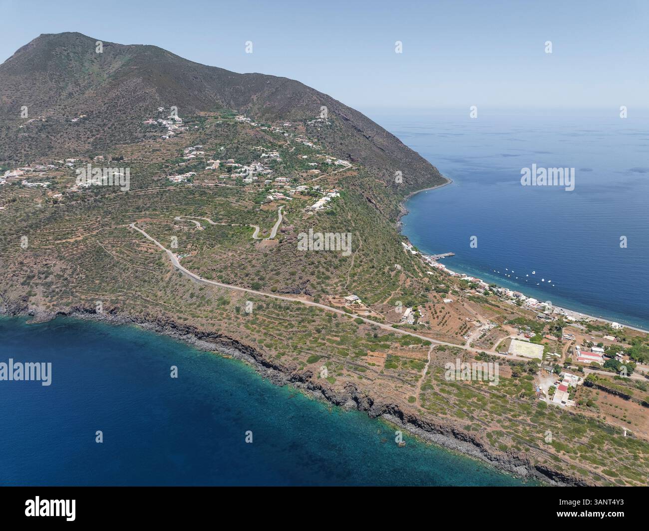 Aerial view of Filicudi Island, Aeolian Islands archipelagos, Sicily ...