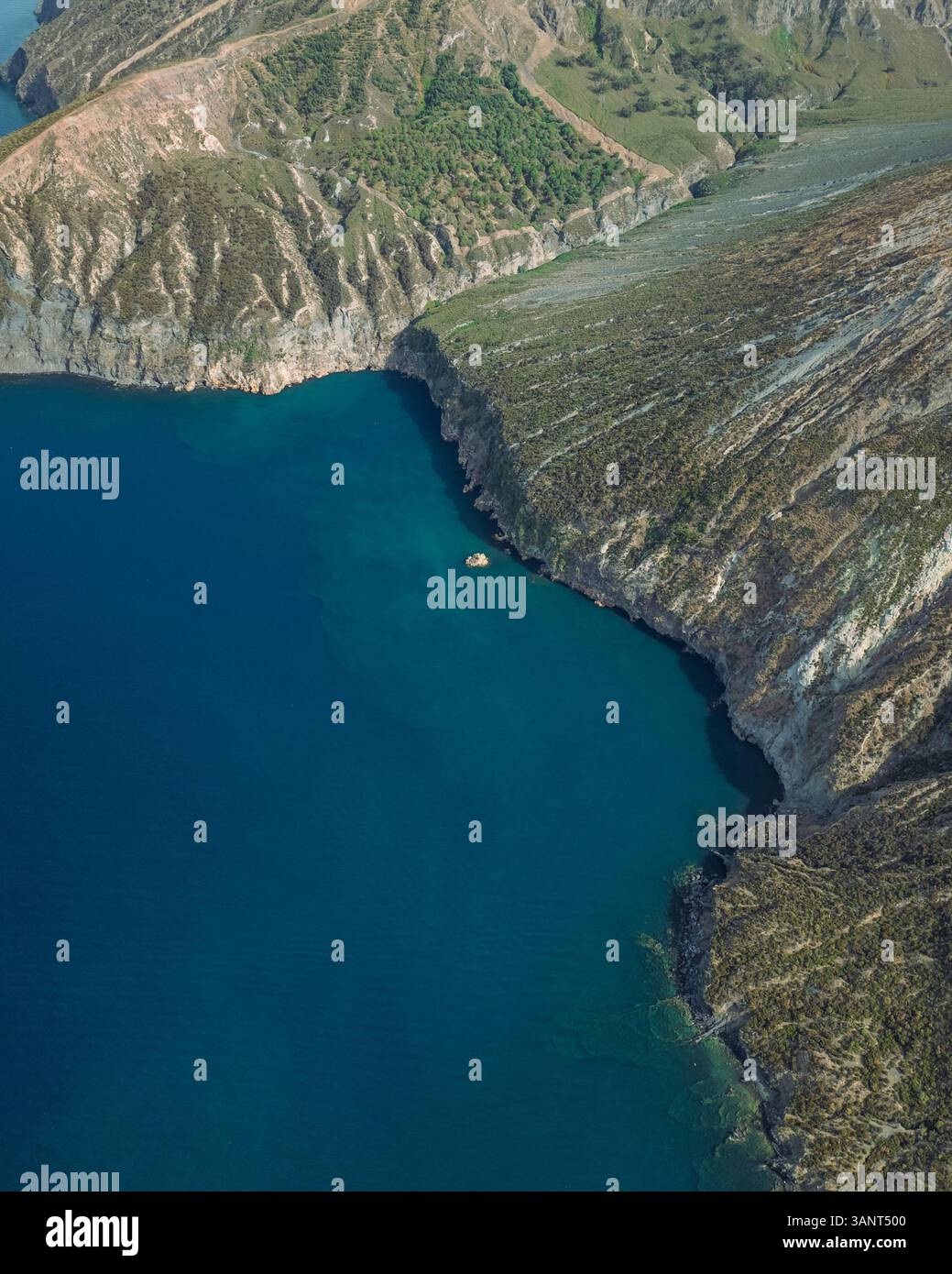 Aerial view of Vulcano island, Aeolian Islands archipelagos, Sicily ...