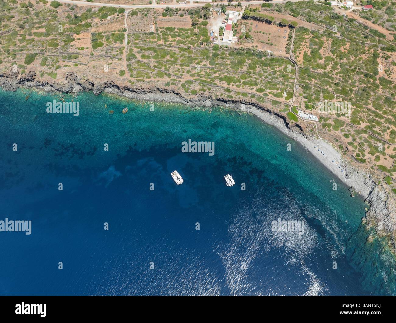 Aerial view of Filicudi Island, Aeolian Islands archipelagos, Sicily ...