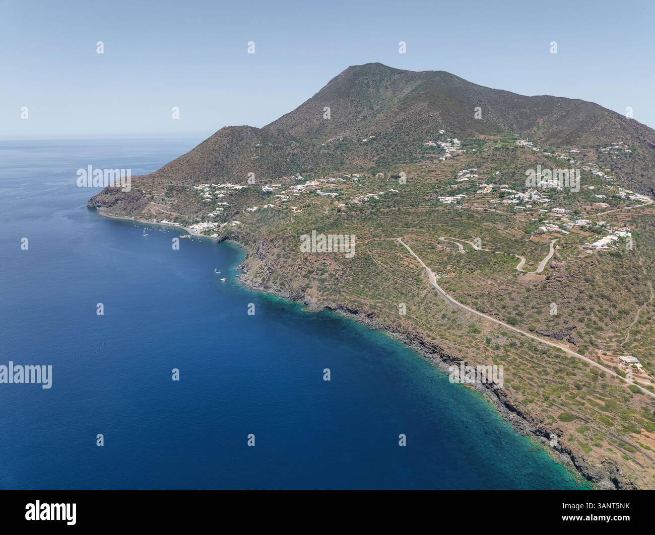 Aerial view of Filicudi Island, Aeolian Islands archipelagos, Sicily ...