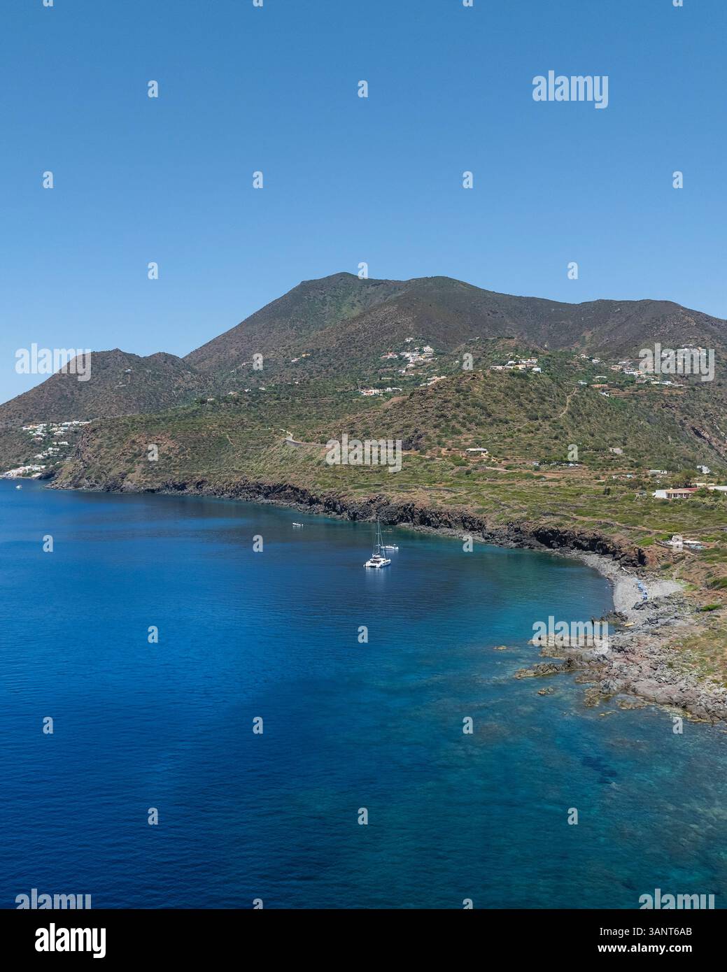 Aerial view of Filicudi Island, Aeolian Islands archipelagos, Sicily ...