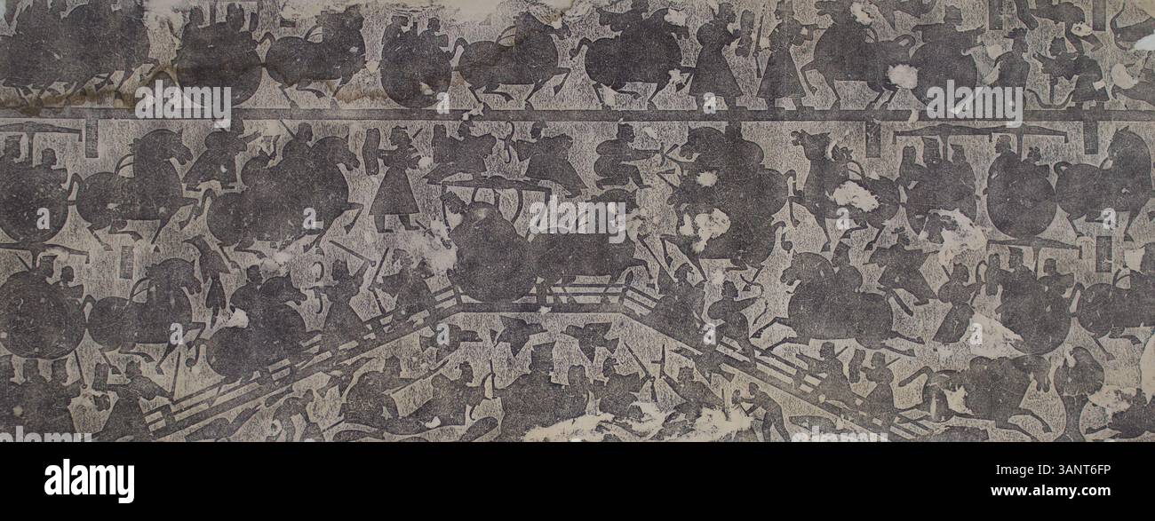 This 147-151 ink drawing, from the Wu Family Shrines, depicts a ...