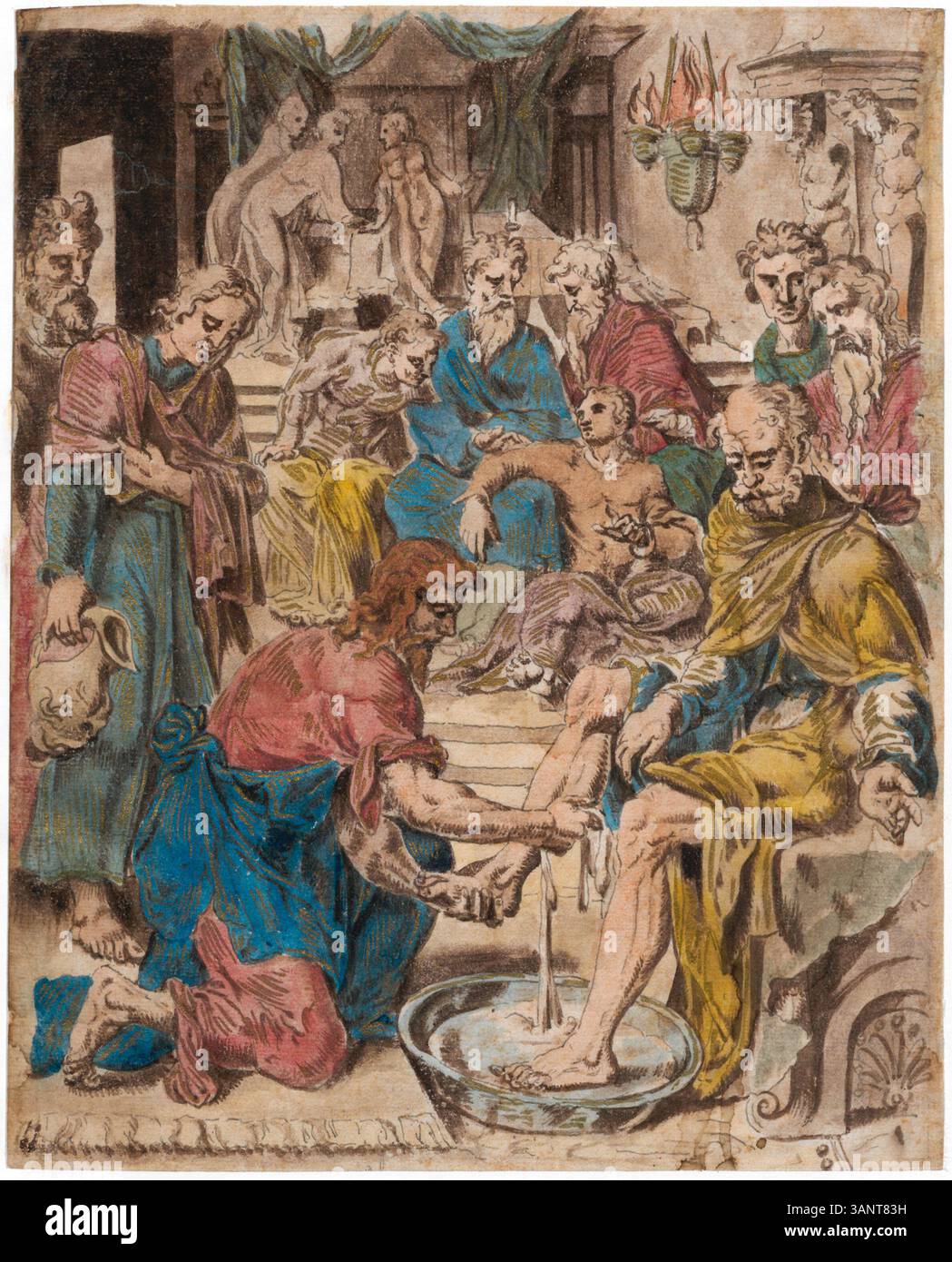 Washing disciples feet Cut Out Stock Images & Pictures - Alamy