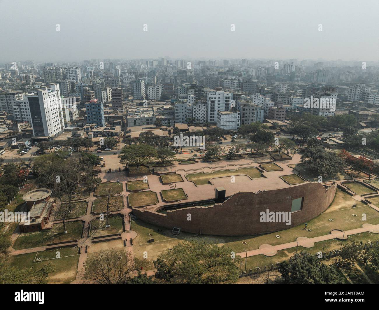 Aerial view of Rayer Bazar Boddhyo Bhumi with modern buildings and ...