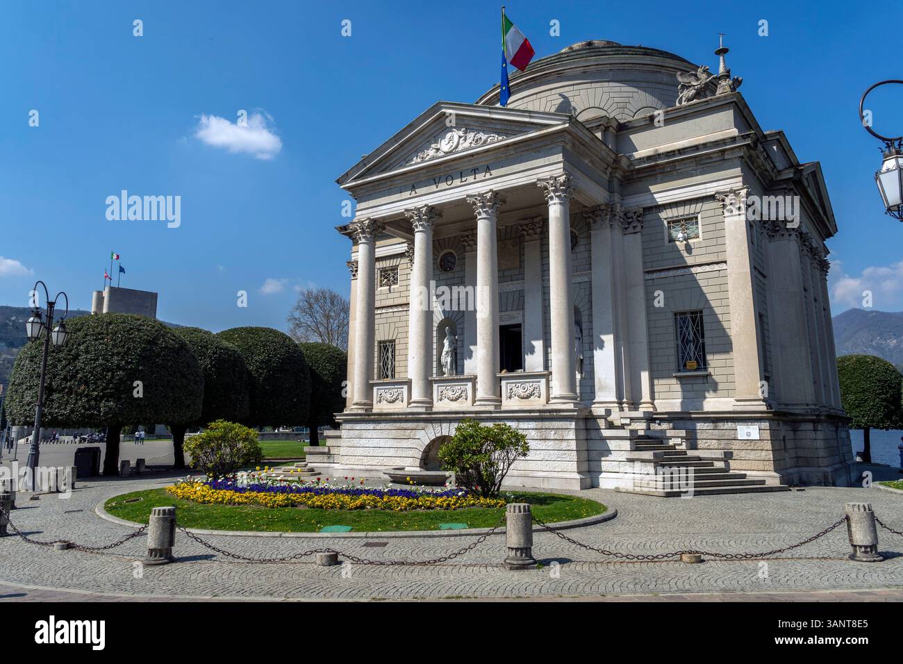 Como, Italy - April 4, 2025: The Volta Temple (Tempio Voltiano) at the ...