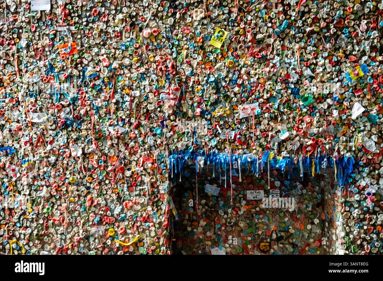 Colorful chewing gum wall as unique urban art installation Stock Photo ...