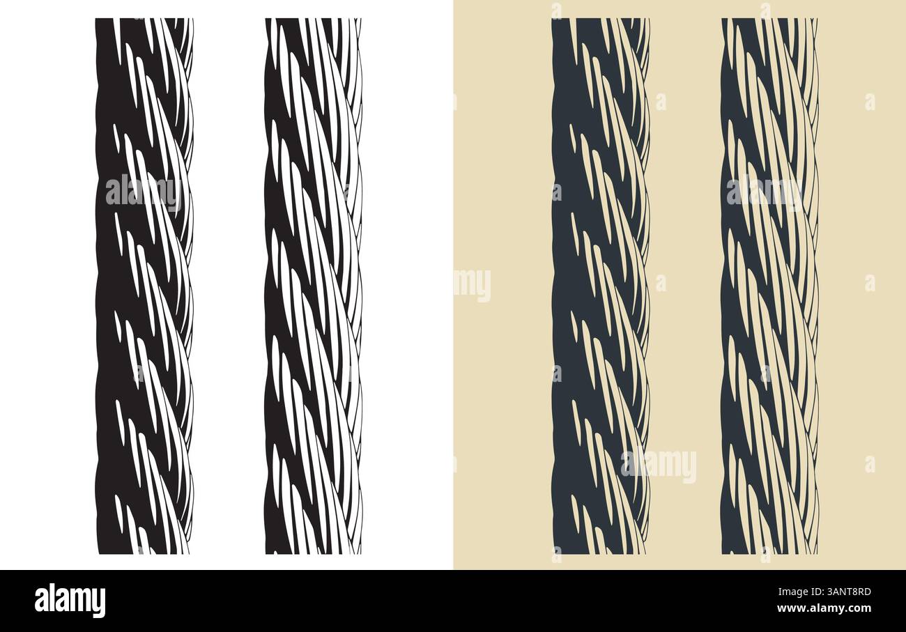Steel wire rope close up stylized vector illustrations Stock Vector ...