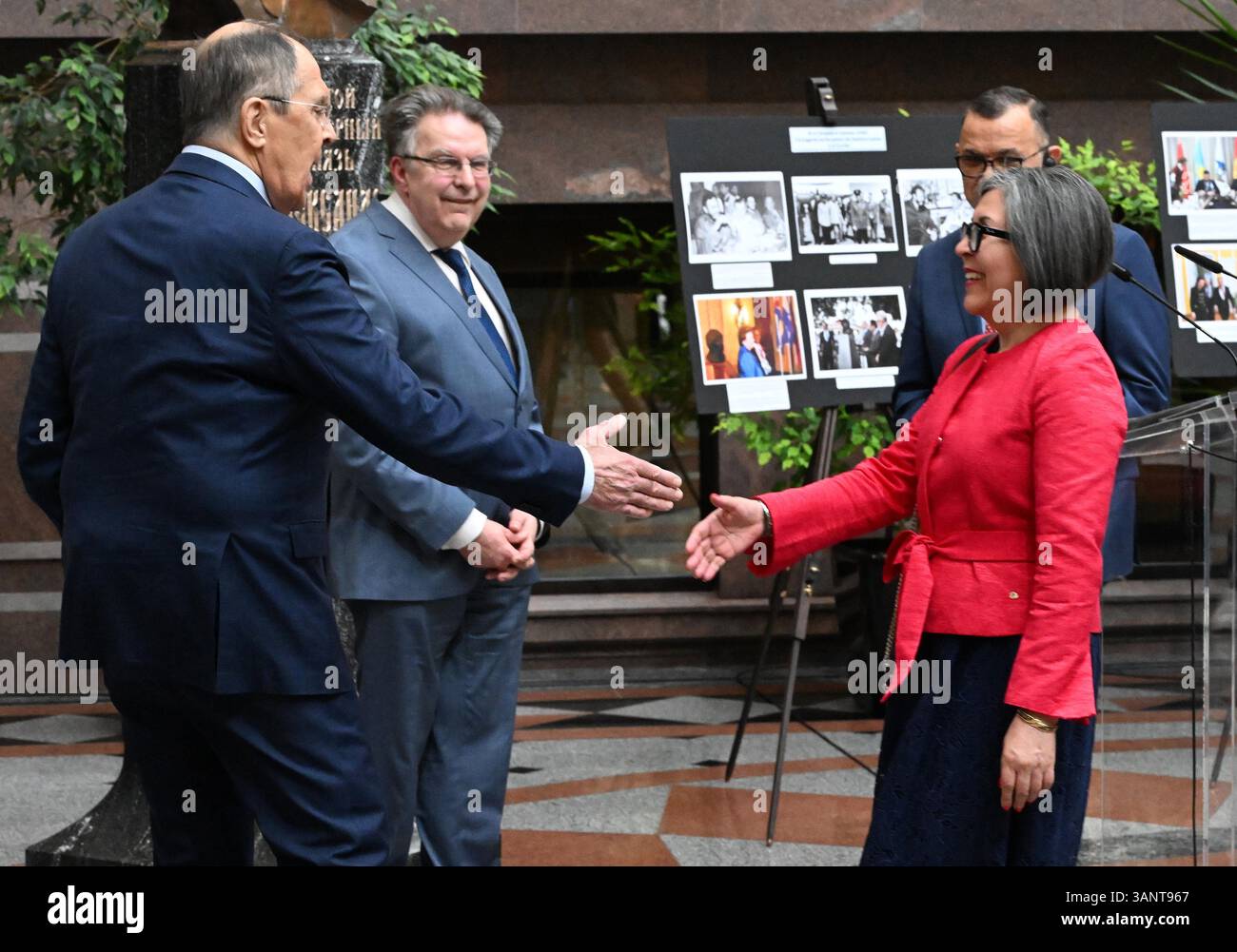 From left to right: Russian Foreign Minister Sergei Lavrov, Director of ...