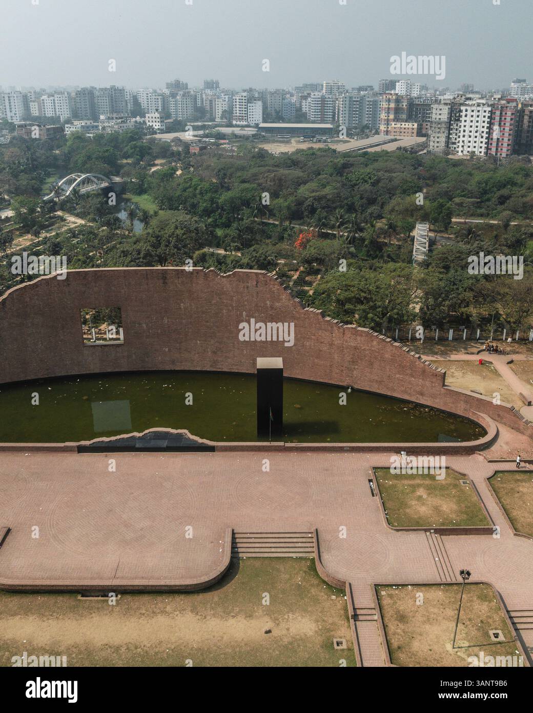 Aerial view of Rayer Bazar Boddhyo Bhumi memorial surrounded by ...
