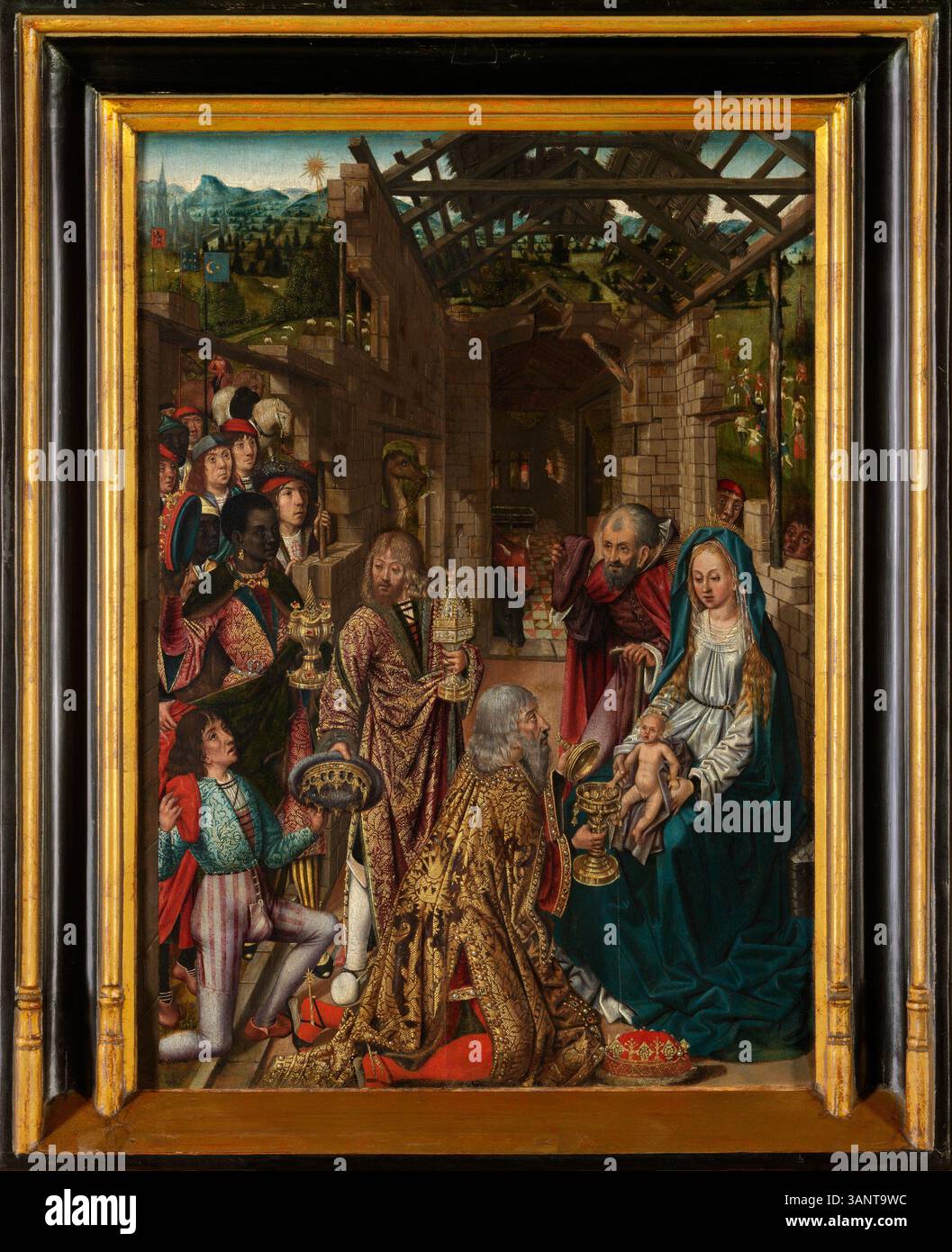 This 16th-century painting by the Master of Southern West Flanders depicts the Adoration of the ...