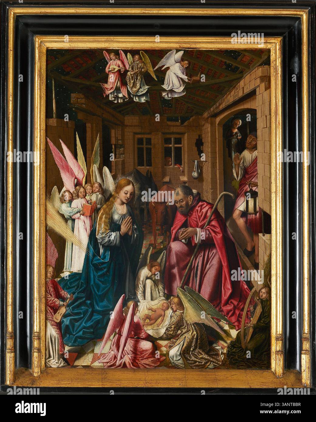 This painting, 'The Birth of Jesus,' attributed to the Master of ...