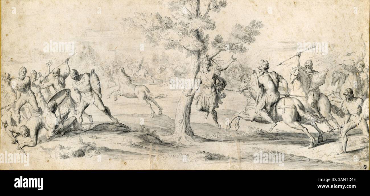 Death of Absalom is a 1600 pen and ink drawing by an unknown artist. It ...