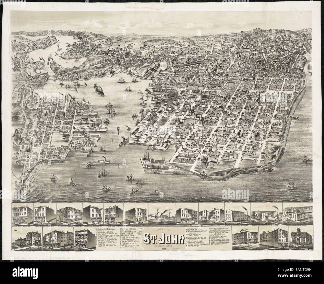 A bird's-eye view of the city of St. John, New Brunswick, created by O ...