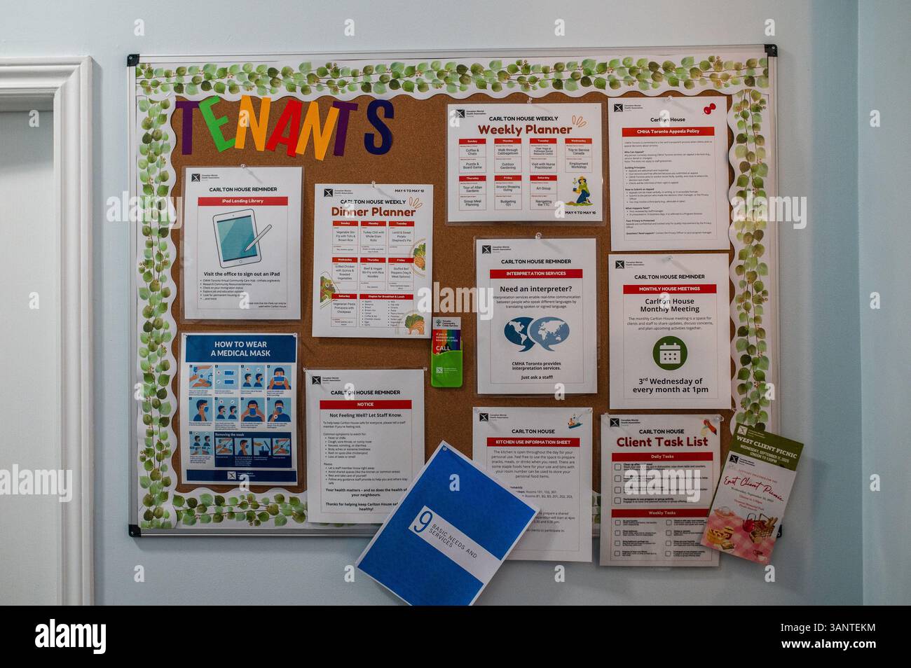 A tenants bulletin board is pictured at a media preview for Carlton ...