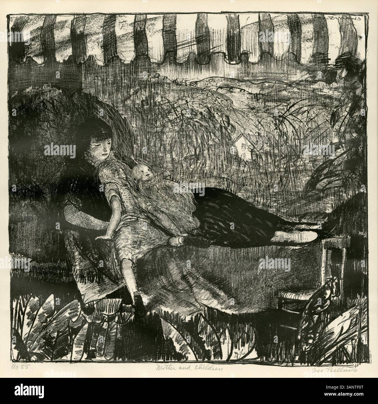 George Bellows' 1916 print 'Mother and Children, Second State' portrays ...