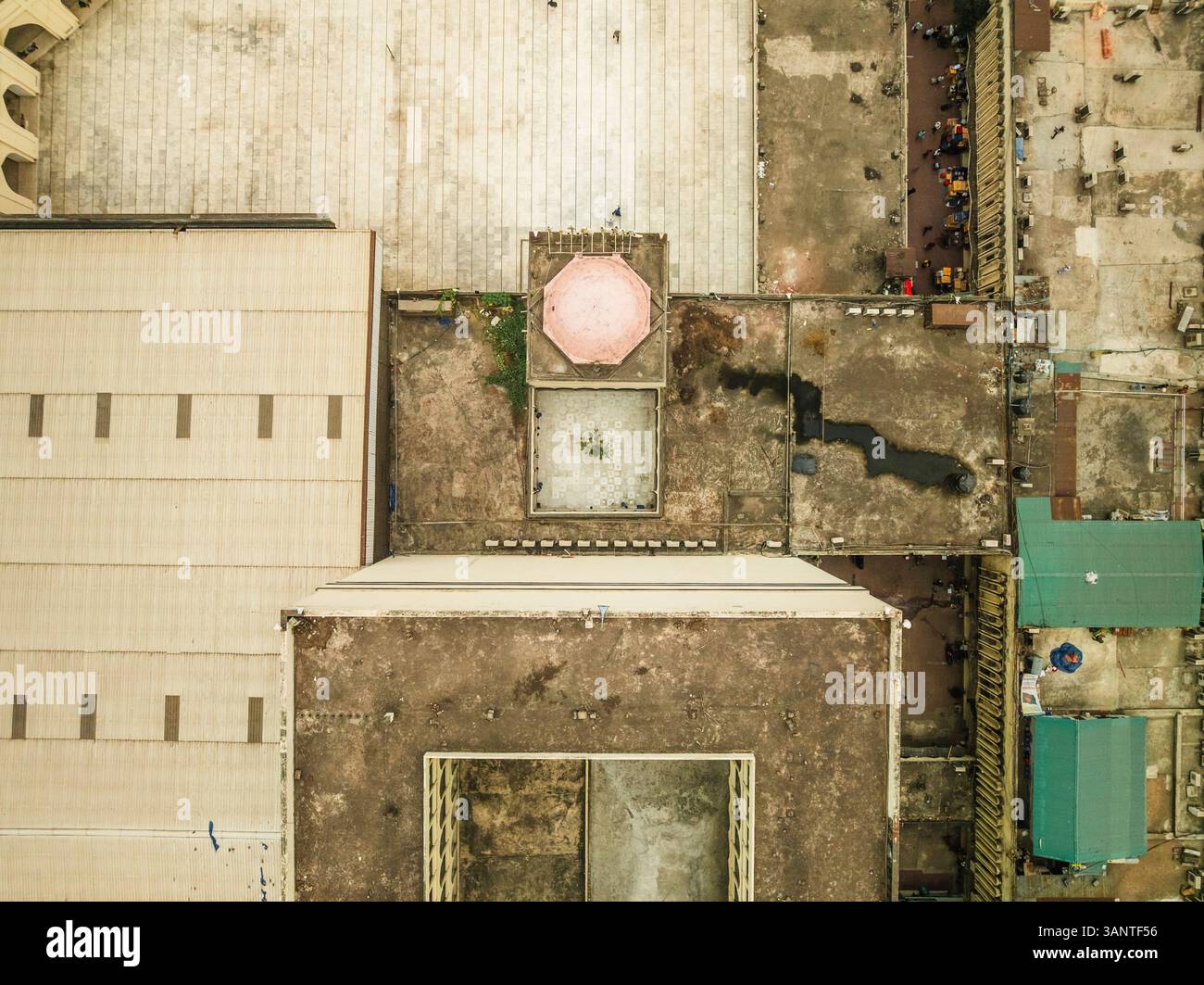 Aerial view of baitul mukarram national mosque with its geometric roof ...