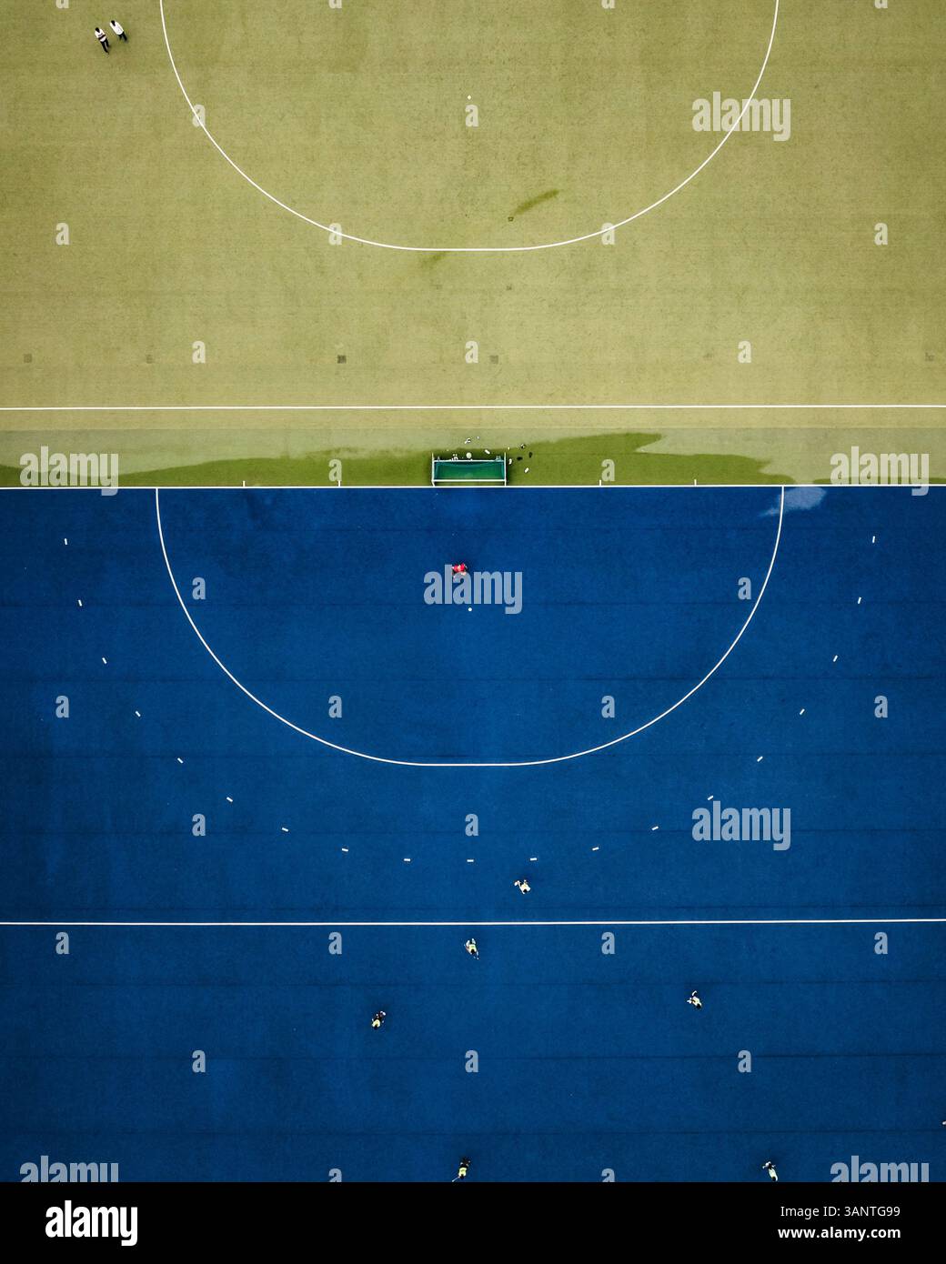 Aerial view of Bangladesh National Stadium with players in action on ...