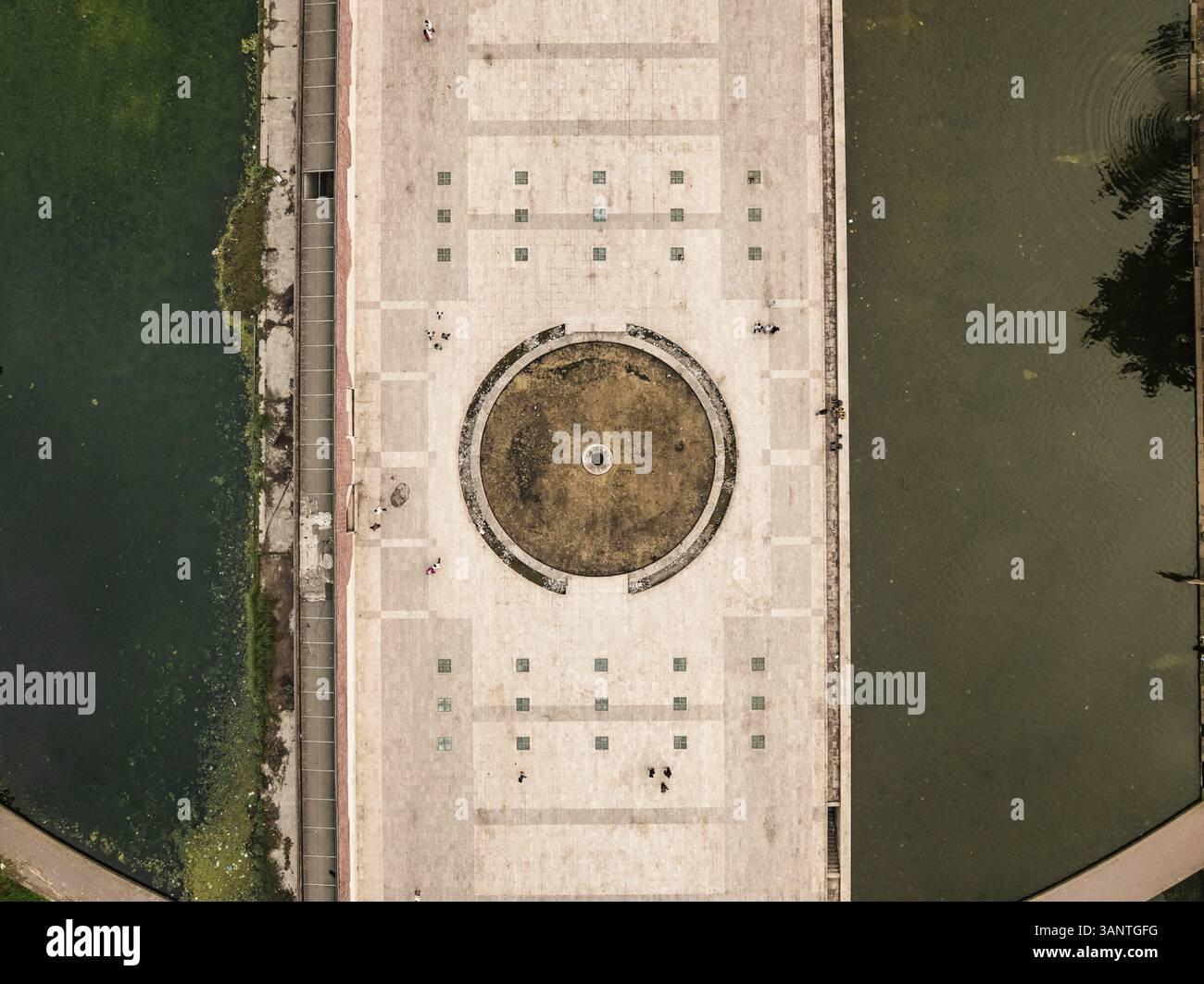 Aerial view of the Museum of Independence with geometric patterns ...