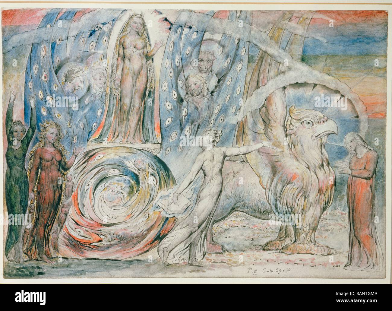 'Beatrice Addressing Dante,' painted by William Blake in 1824, depicts ...