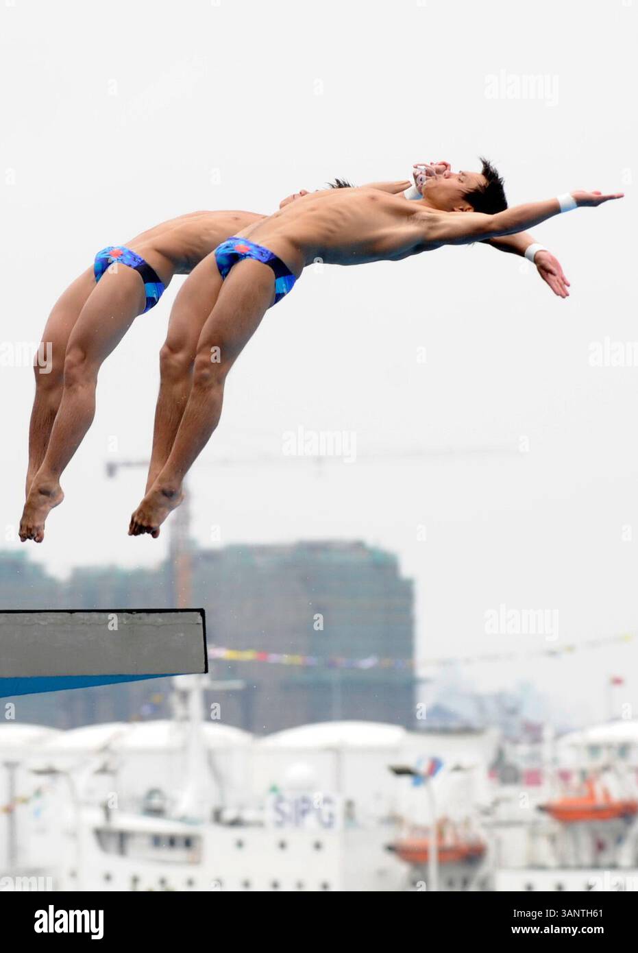 Jul 17, 2011; Shanghai, CHINA; China's Qiu Bo and Huo Liang in the 10m ...