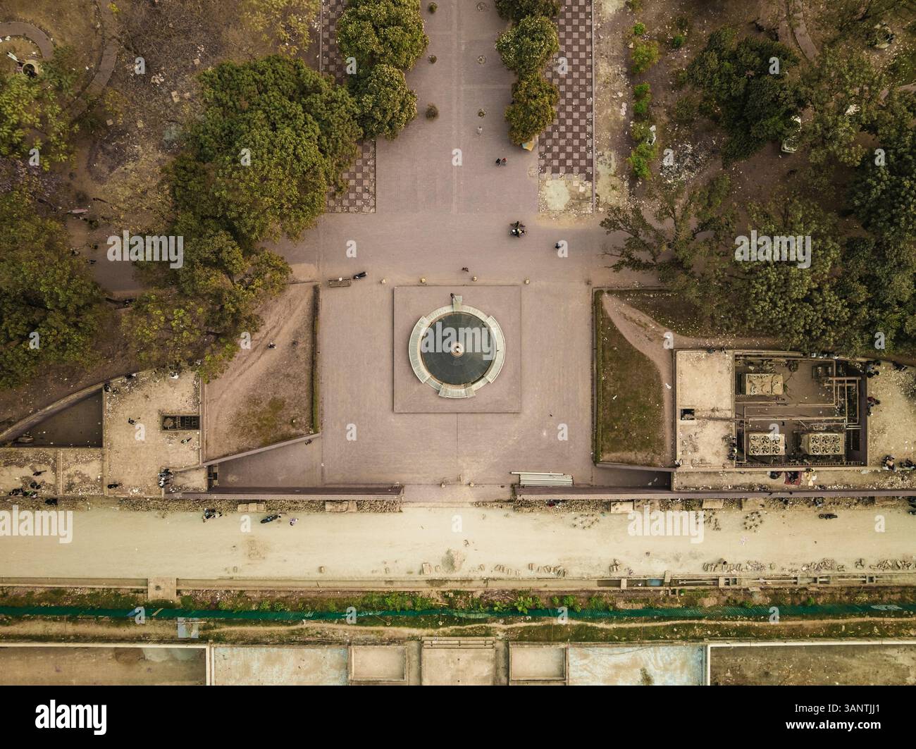 Aerial view of the Museum of Independence surrounded by a beautiful ...