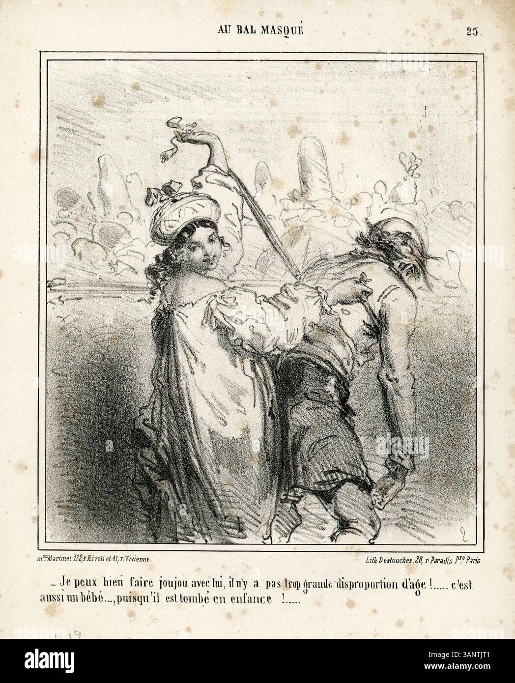 'Plate 25 from Au Bal Masqué' (1861) by Édouard de Beaumont features a ...