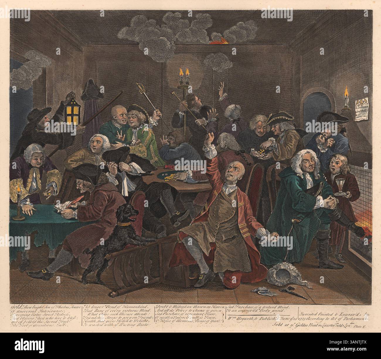 'A Rake’s Progress: Scene in a Gambling House' by William Hogarth ...