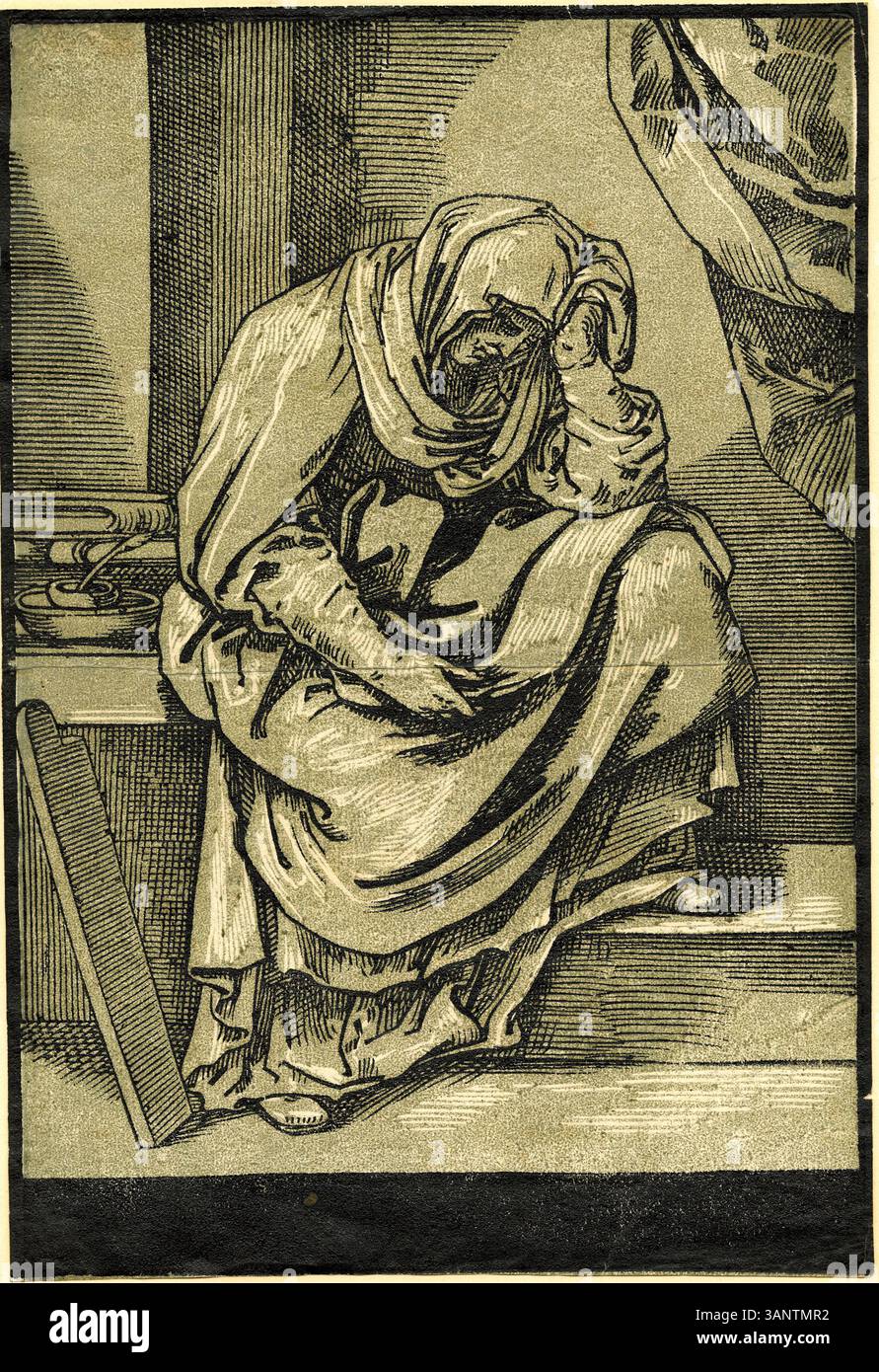 Bartolomeo Coriolano's 'A Sybil' print, created between 1627 and 1635 ...