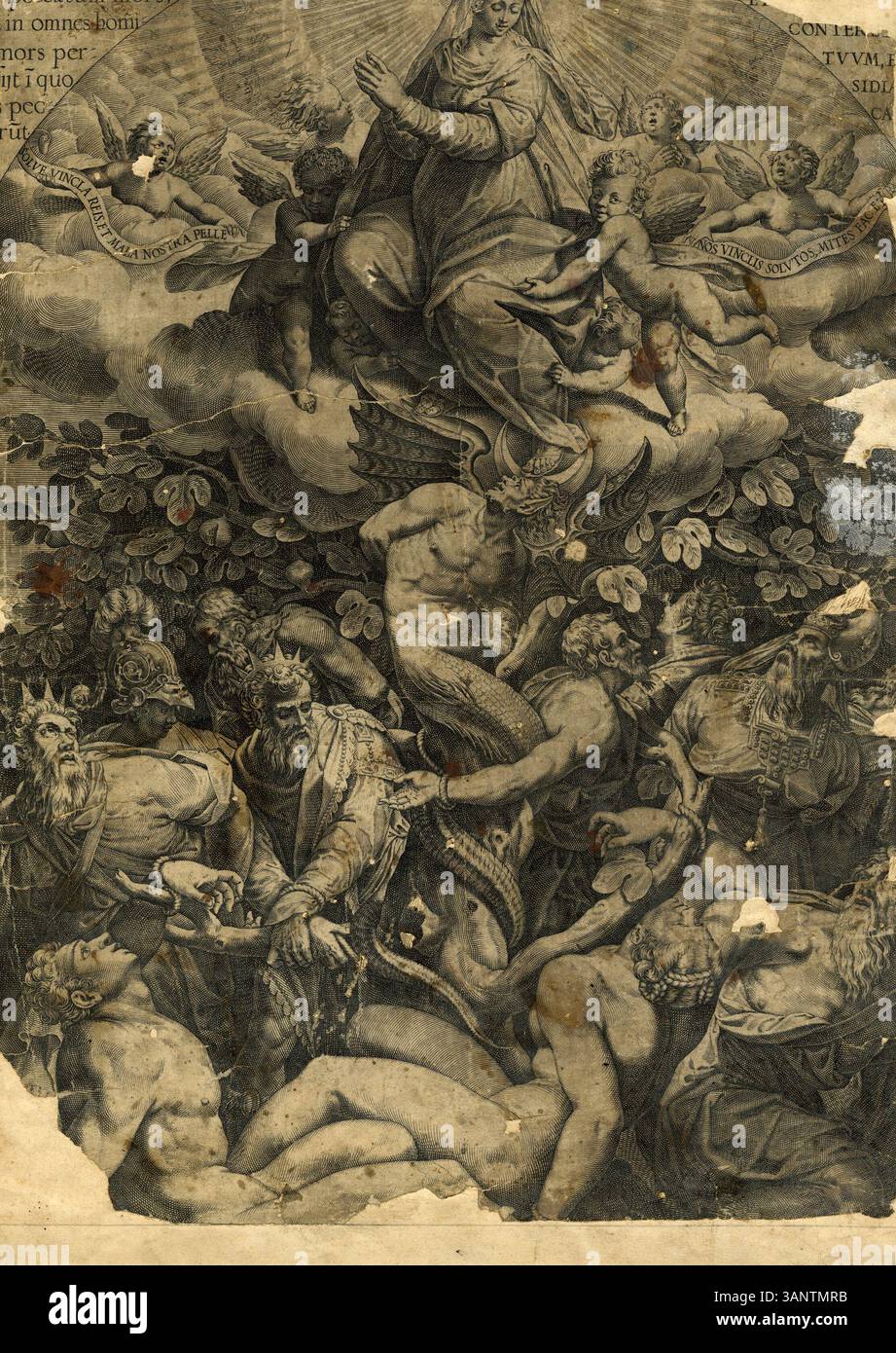 This anonymous print depicts the Virgin Mary appearing to Hell, an ...