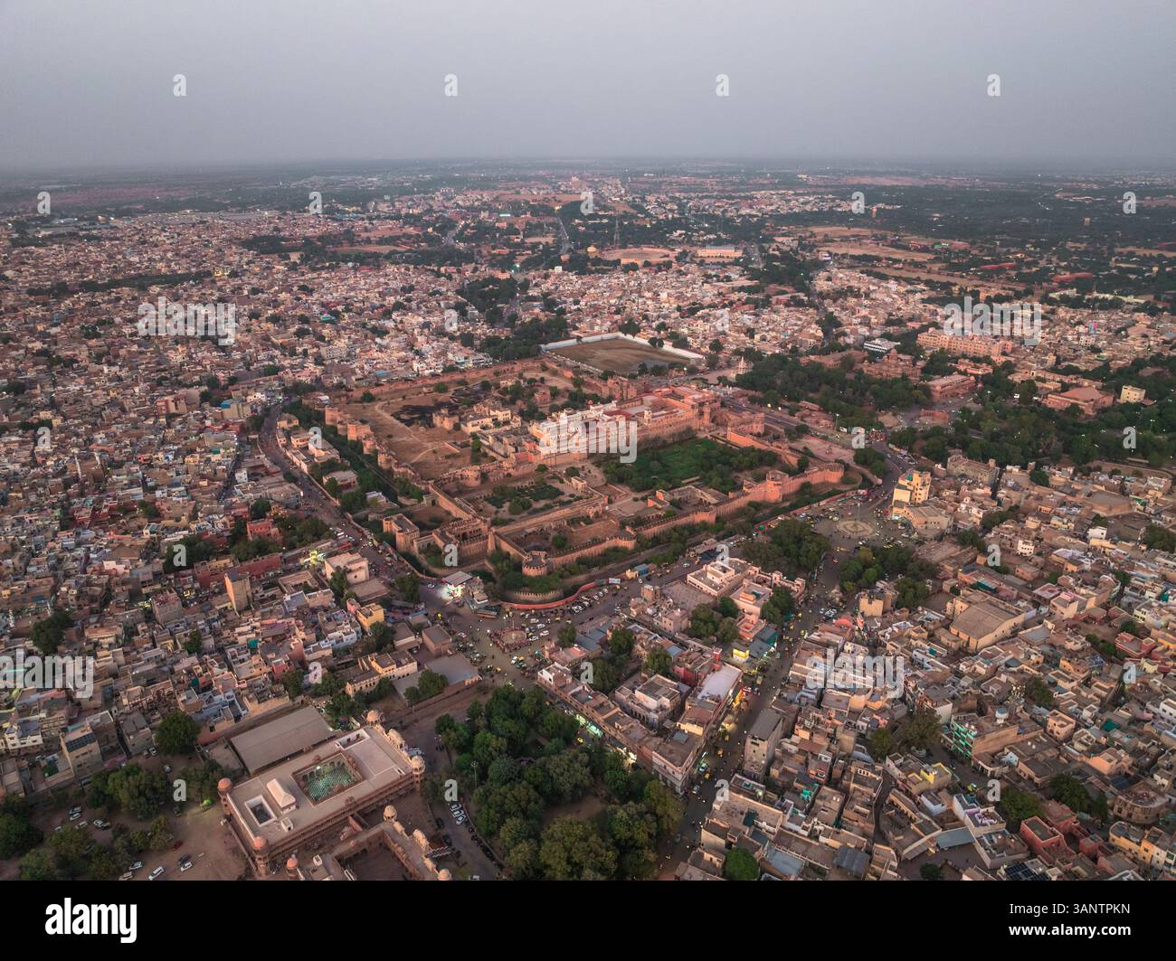 Aerial view of Junagarh Fort amidst the cityscape and historic ...