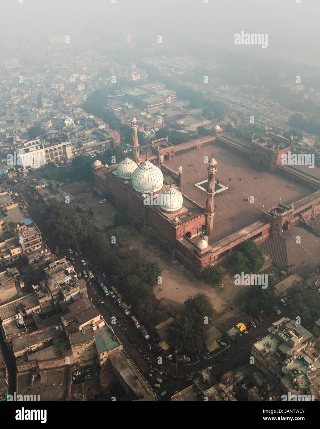 Aerial view of the bustling cityscape featuring the historic Jama ...
