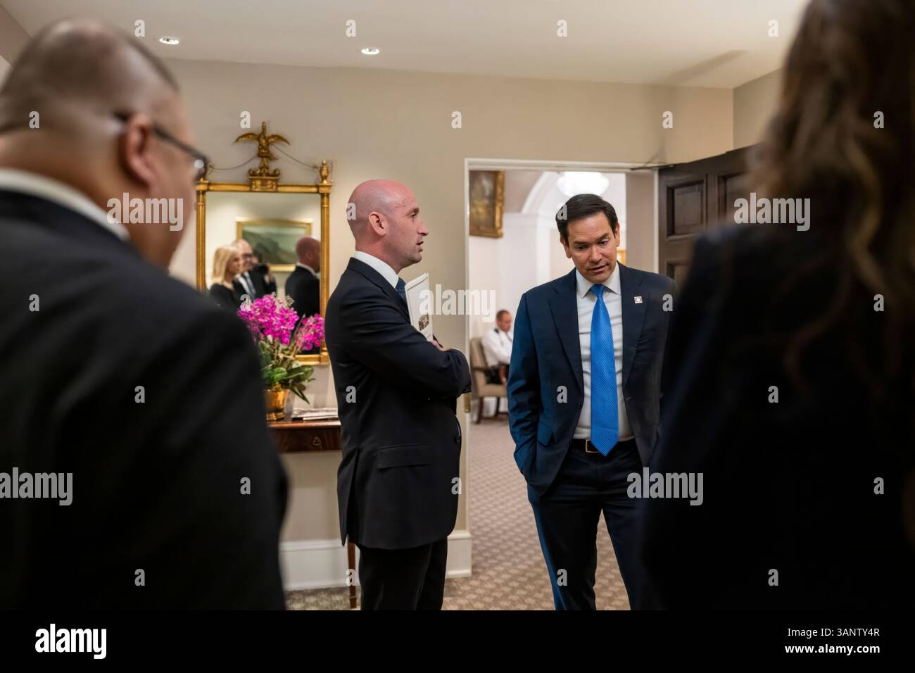Trump presidential advisor Stephen Miller at a bilateral meeting btween ...