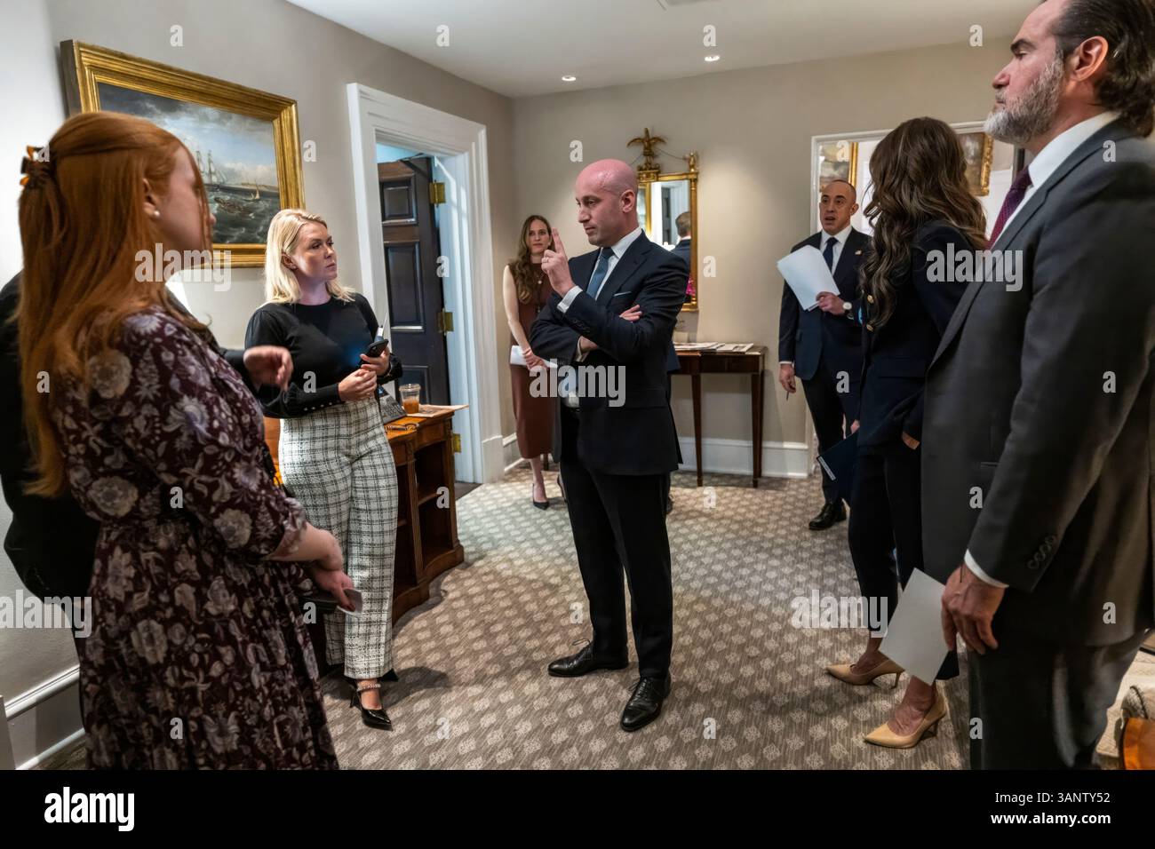 Trump presidential advisor Stephen Miller at a bilateral meeting btween ...