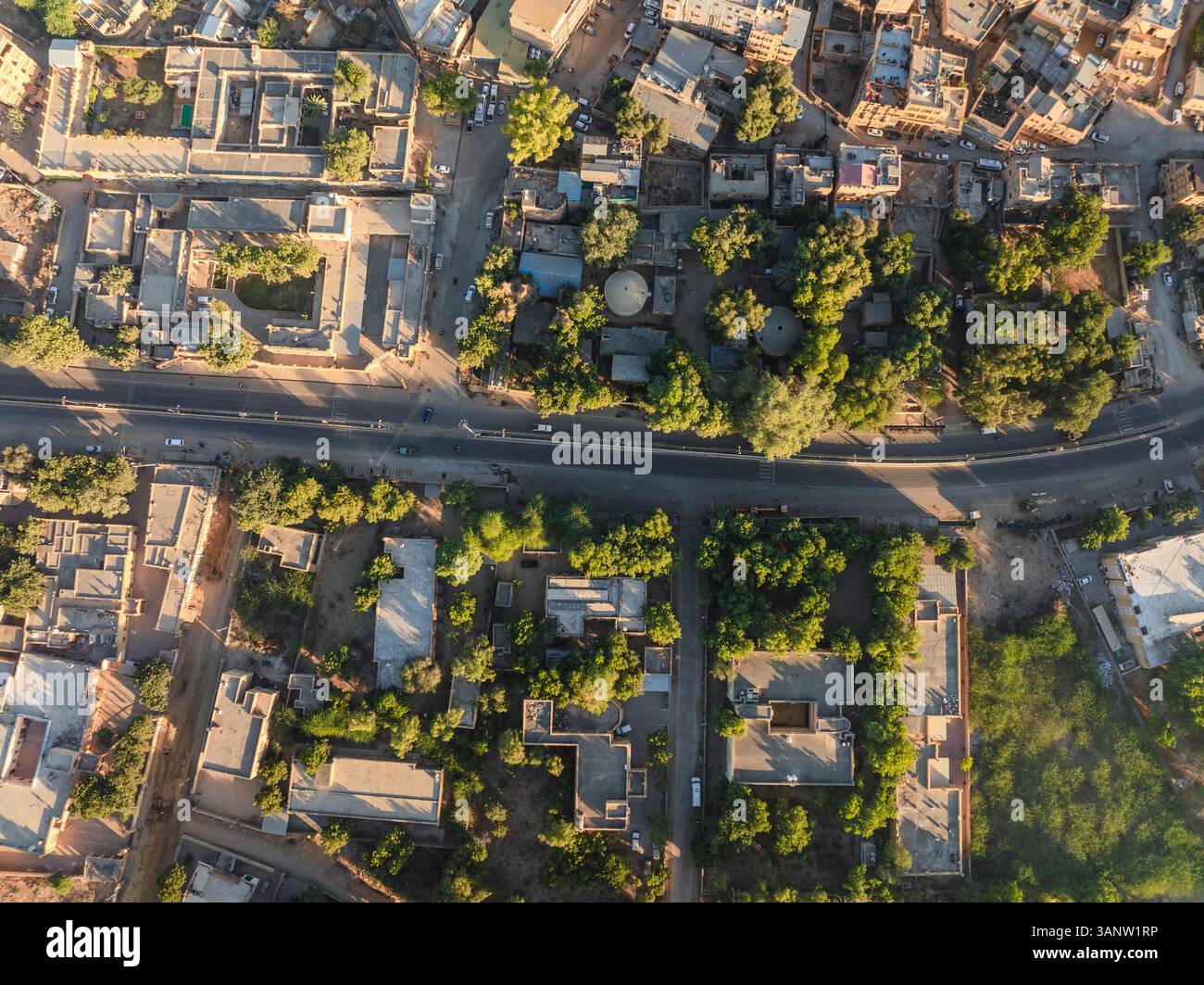 Aerial view of vibrant cityscape with beautiful buildings and greenery ...