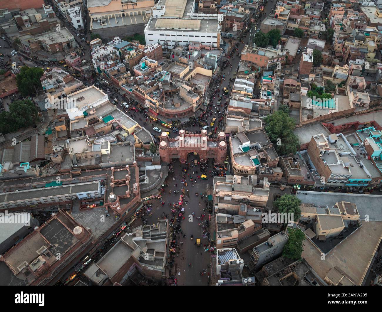 Aerial view of bustling Kote Gate with vibrant streets and historic ...