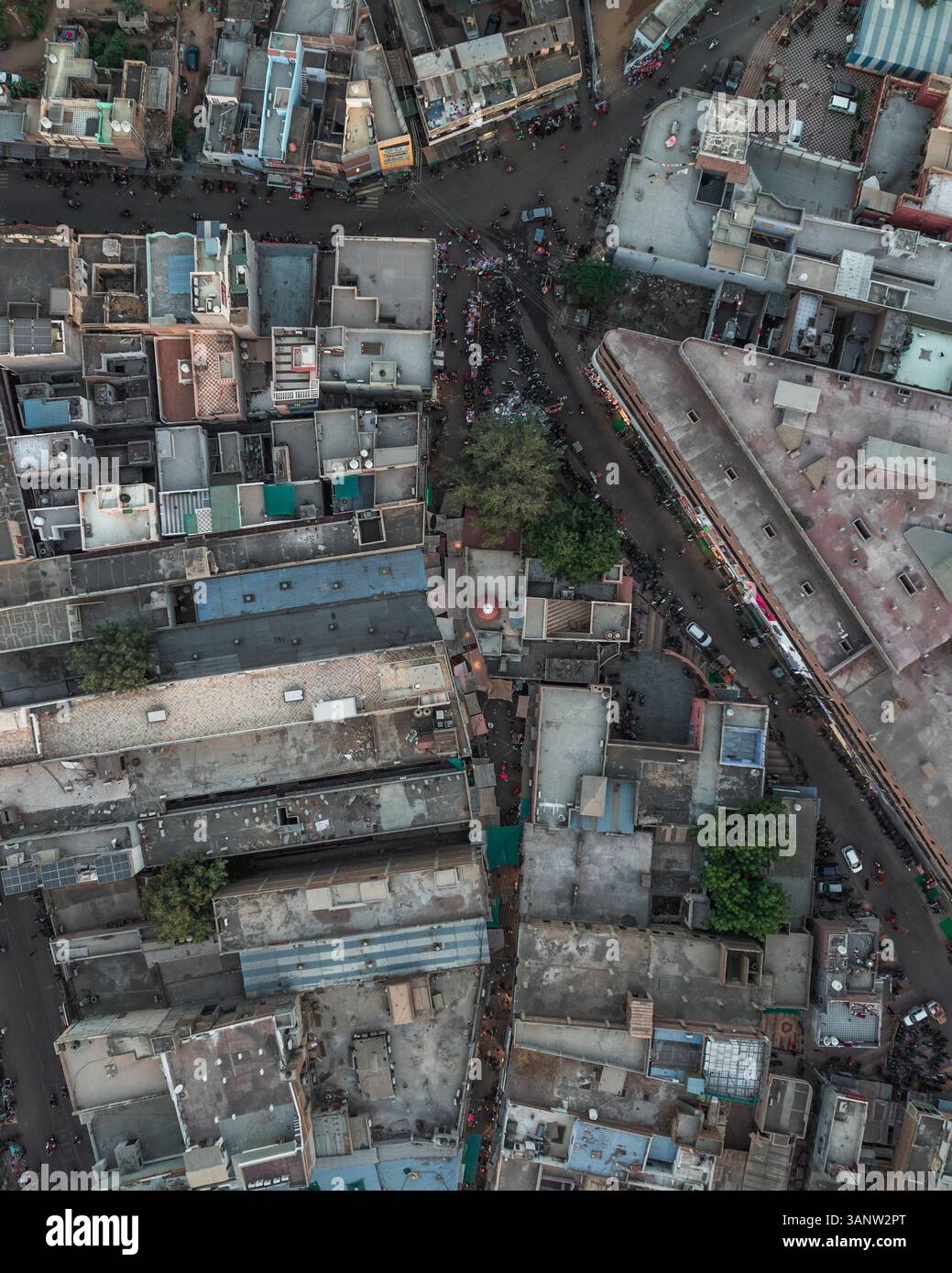 Aerial view of bustling Kote Gate with crowded streets and vibrant ...